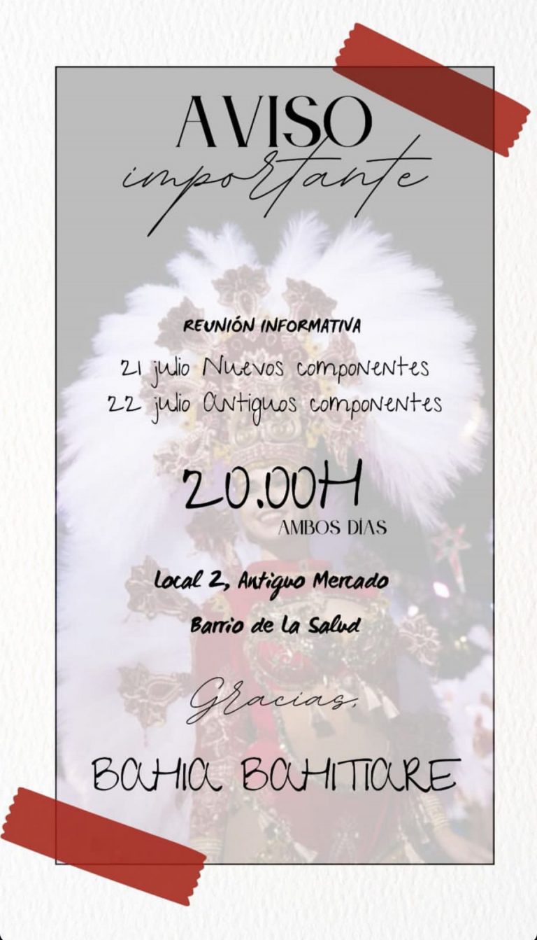 Convocatoria a Reunión Informativa de la Comparsa Bahía Bahitiare ...